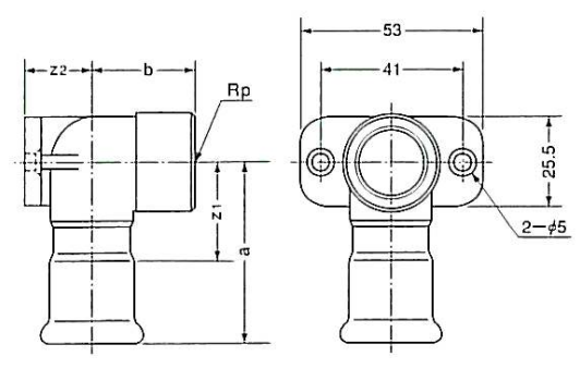 Stainless Steel 304 Press Fit 90 Deg Female Water Tap Elbow With Wall ...