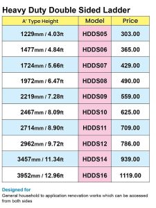 Heavy Duty Aluminium Double Sided Ladder, EVERLAST - Sanifix Hardware Store